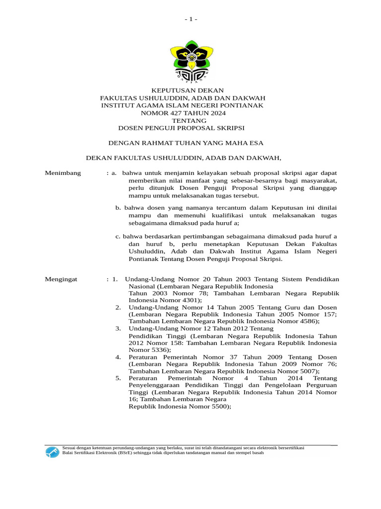 SK. Seminar Proposal FUAD - KPI Asniardi 28-06-2024 - Sign | PDF