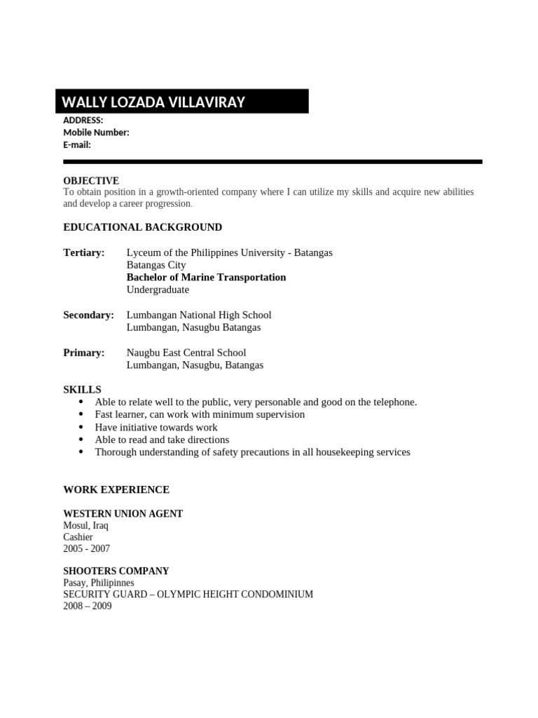 Wally Resume | PDF