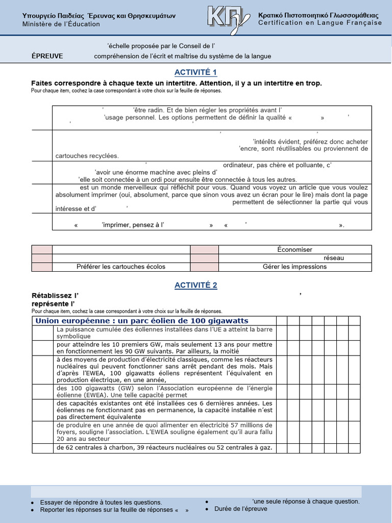 KPG FR 2018 Mai CC Epr1 Consignes | PDF