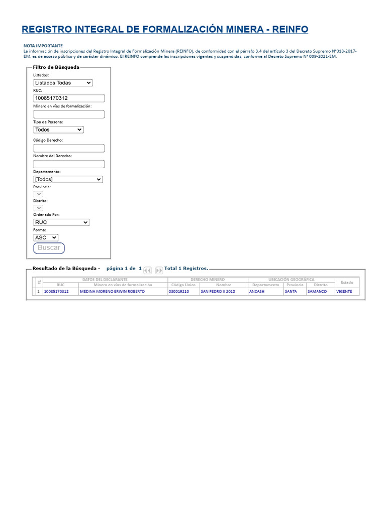 REINFO Vigente 2024 | PDF