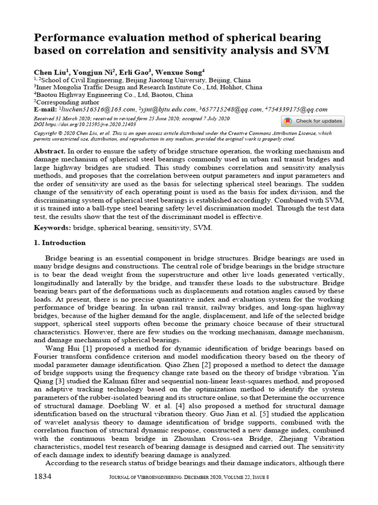 Performance Evaluation Method of Spherical Bearing | PDF