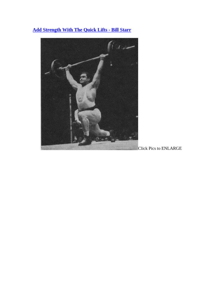 Add Strength With The Quick Lifts | PDF