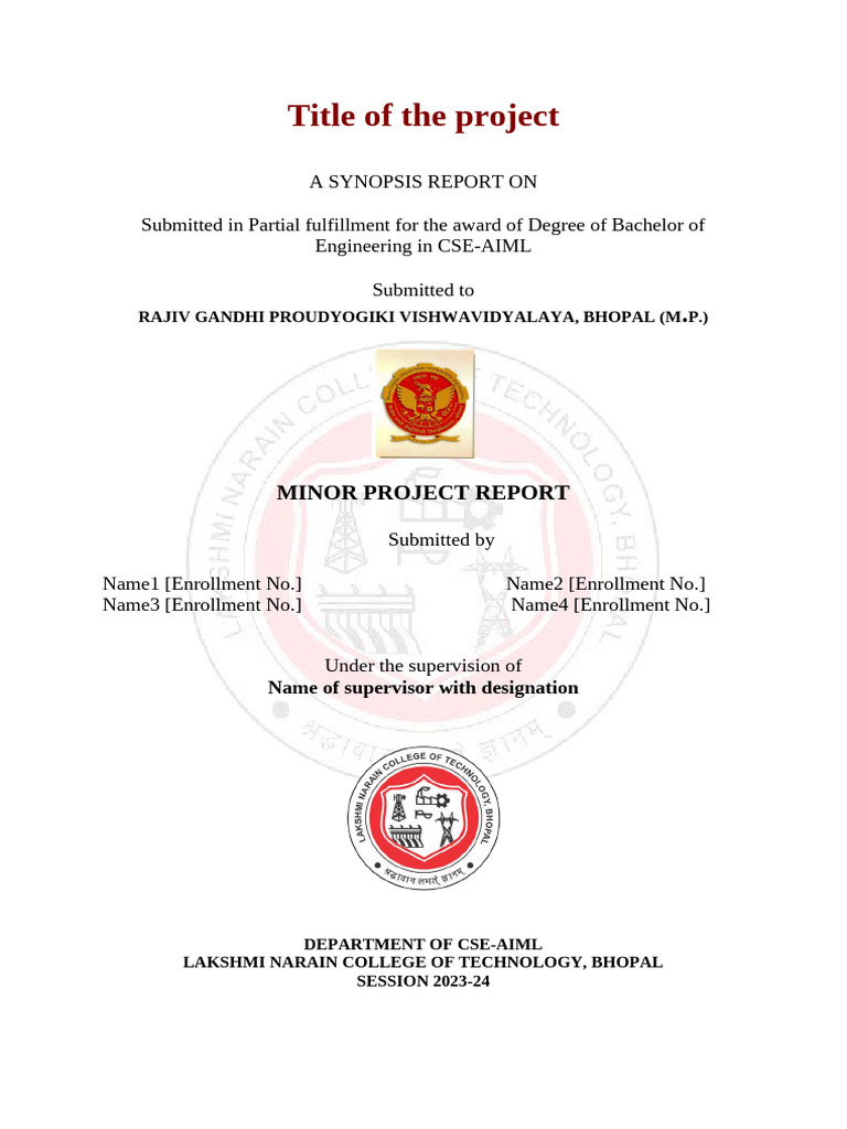 Synopsis Project Format - 1 | PDF