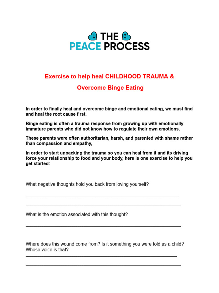 Childhood Trauma Workbook 1 | PDF