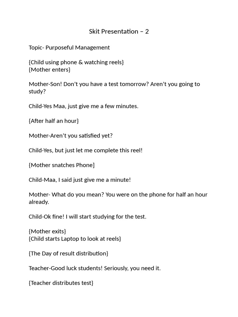 Skit Presentation2 | PDF