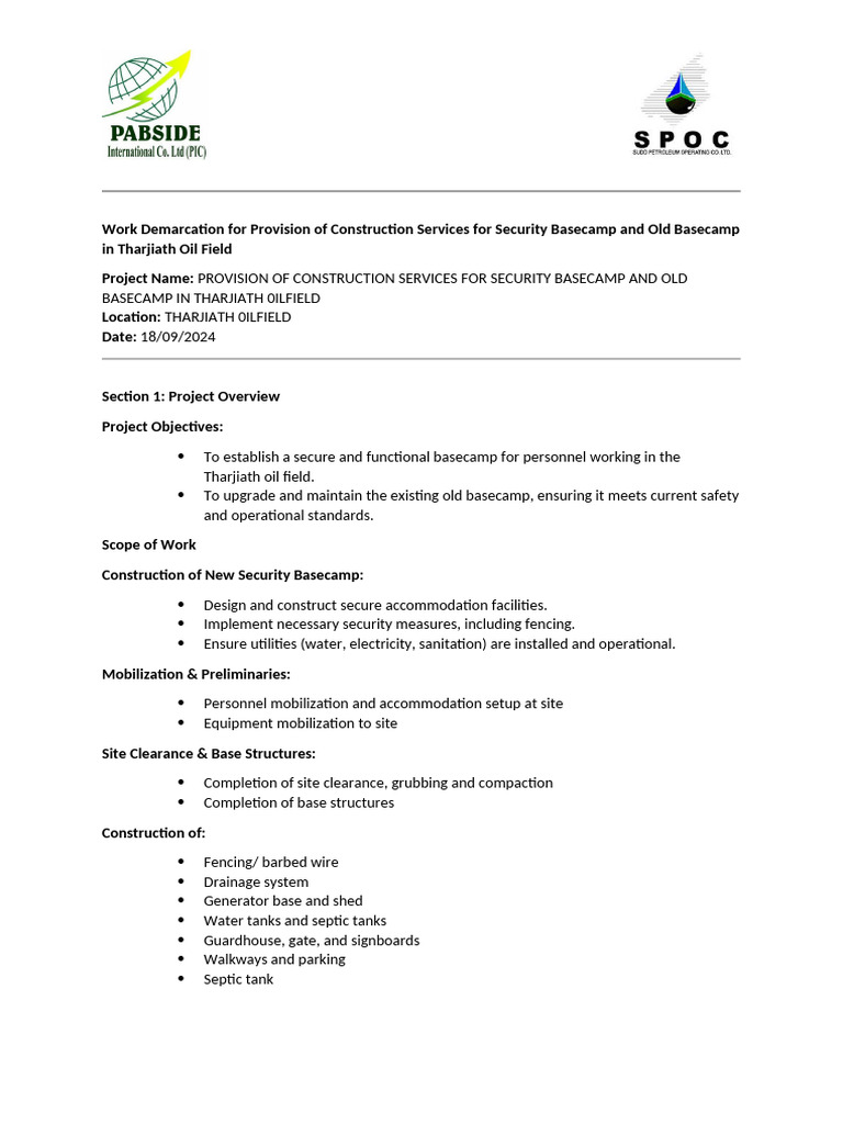 Work Demarcation | PDF