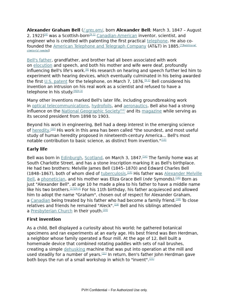 Alexander Graham Bell | PDF