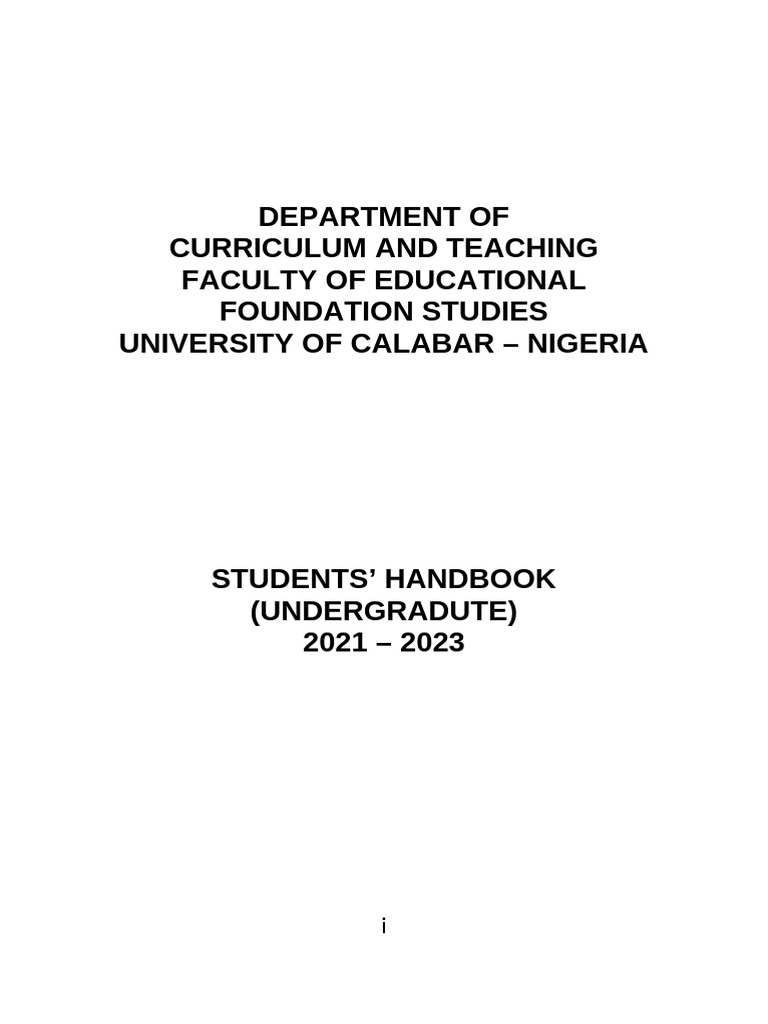 STUDENTS HANDBOOK - UNDERGRADUATE Formatted | PDF | Language Arts ...