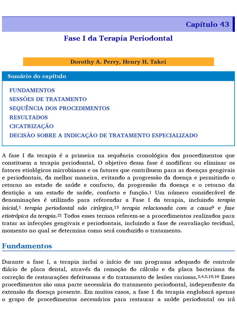 Capítulo Carranza - Fase I Da Terapia Periodontal | PDF