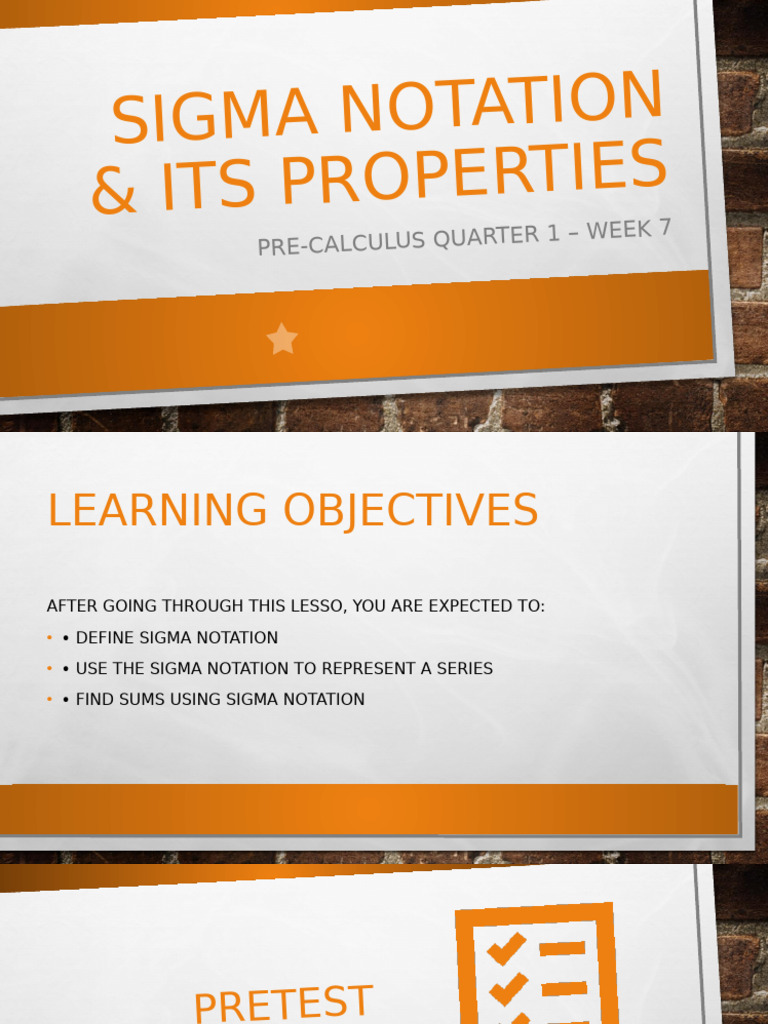 Pre Calculus Sigma Notation | PDF