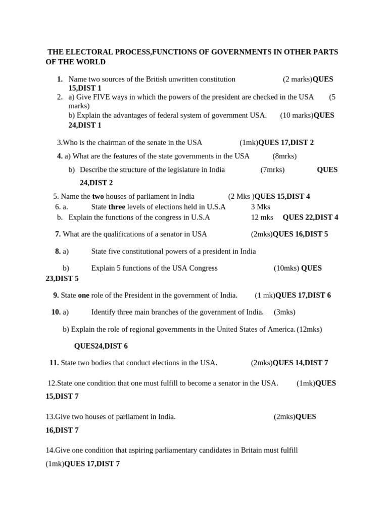 The Electoral Processfunctions of Governments in Other Par 1 | PDF