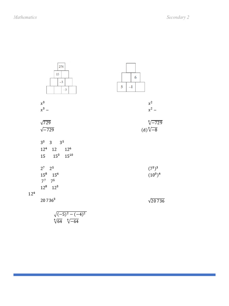 Secondry 2 Maths Revision | PDF