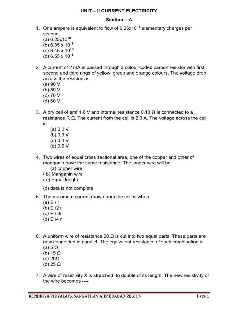 Current Electricity | PDF
