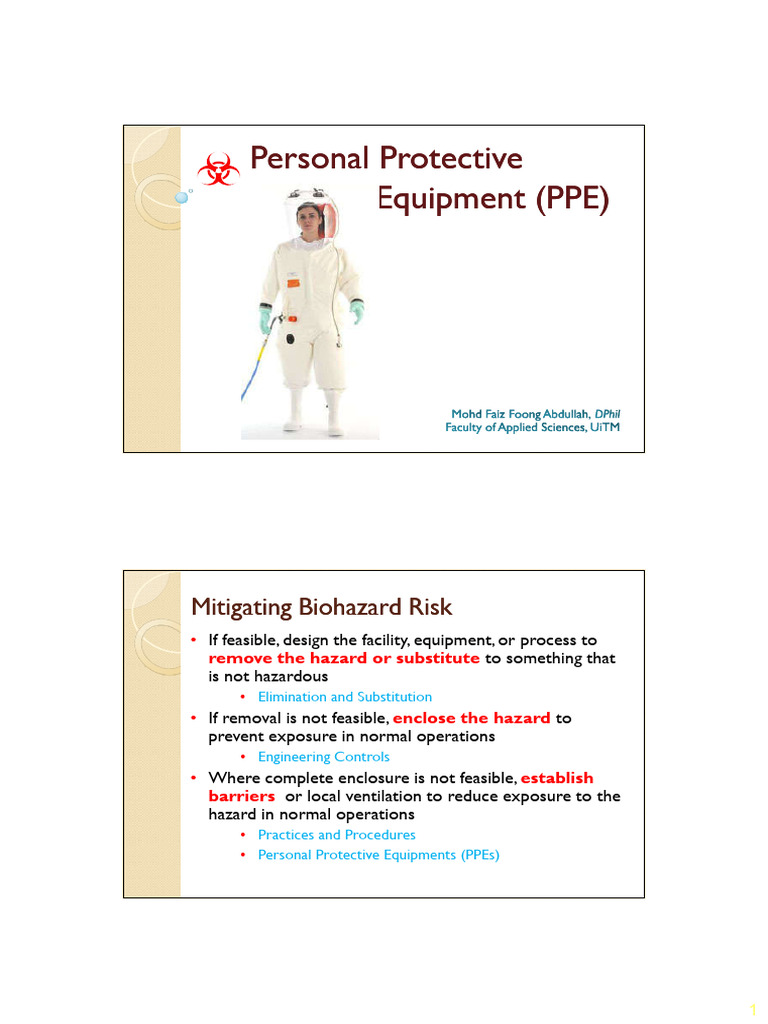 Chapter 9 Personal Protective Equipment | PDF