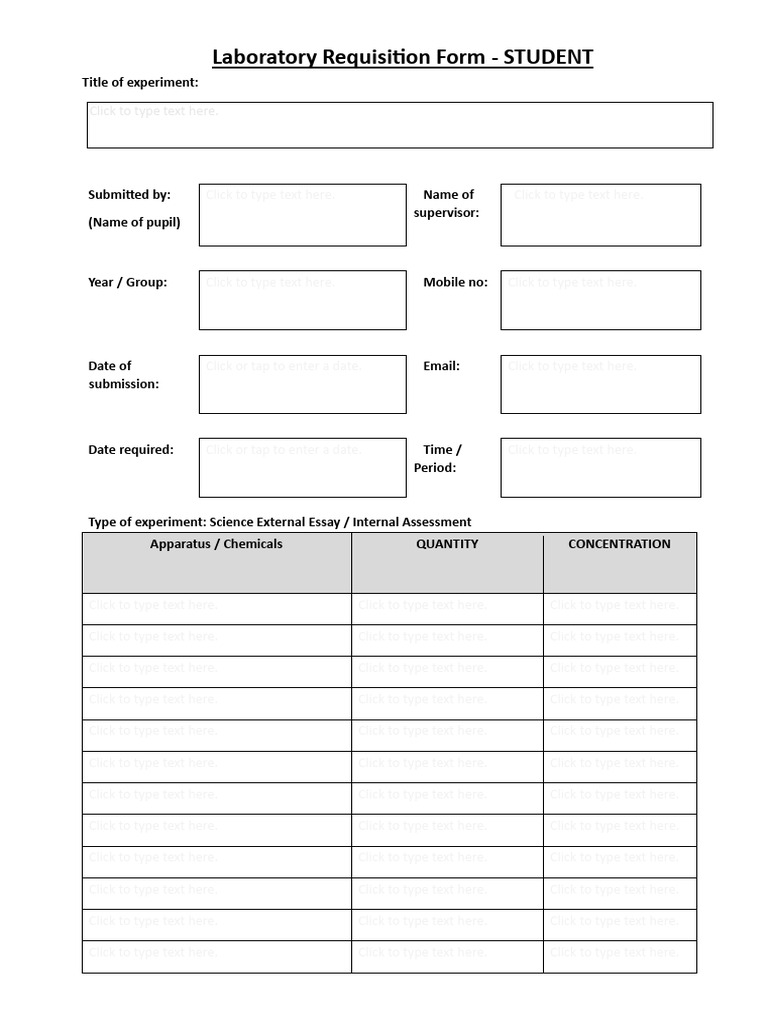 Blank Requisition Form For Students (Students IA - EE) | PDF