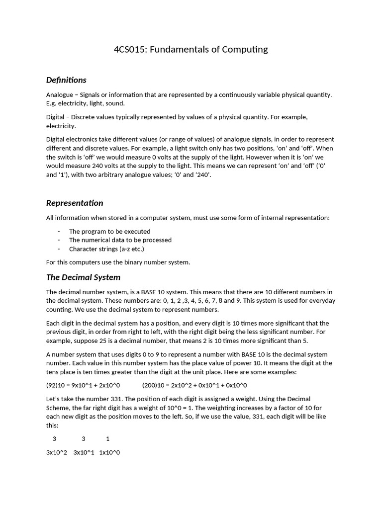 4CS015 Lecture 1 Notes | PDF