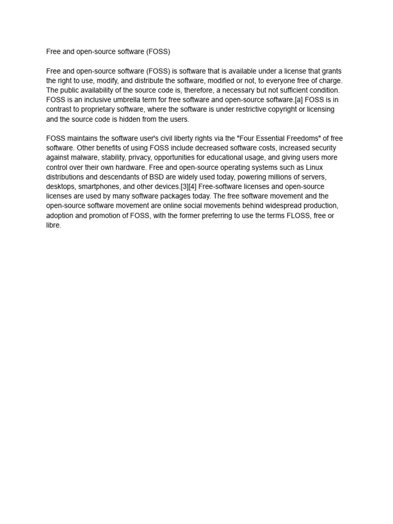 Free and Open-Source Software (FOSS) | PDF | Computers