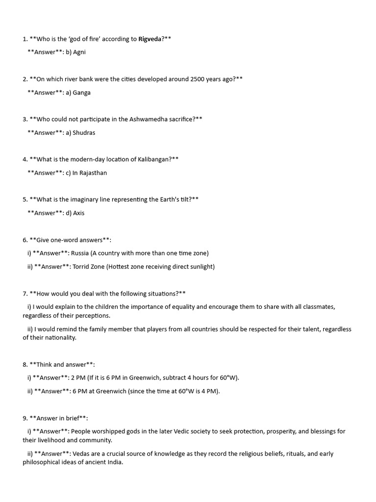 class 6 sst answers | PDF