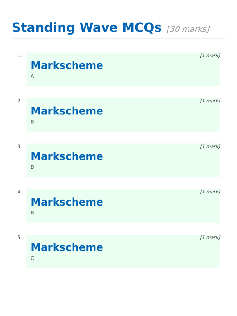 Standing Wave-MCQAns | PDF