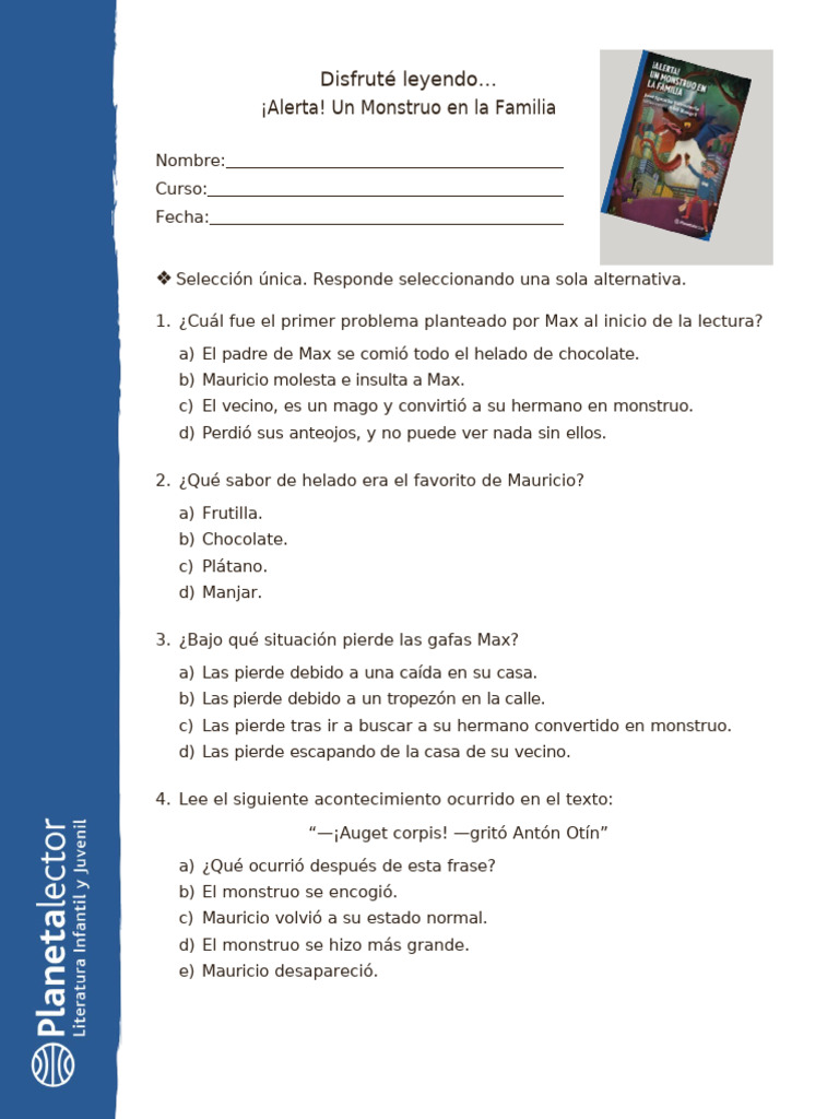 Disfruteì Leyendo - ¡Alerta! Un Monstruo en La Familia | PDF