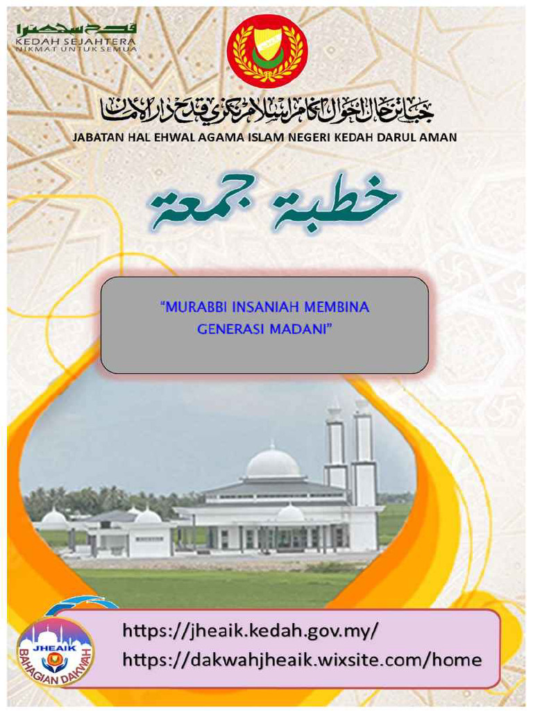 Kedah, Khutbah Jumaat 17.05.2024 (Rumi) HARI GURU - Murabbi Insaniah Membina Generasi Madani ...