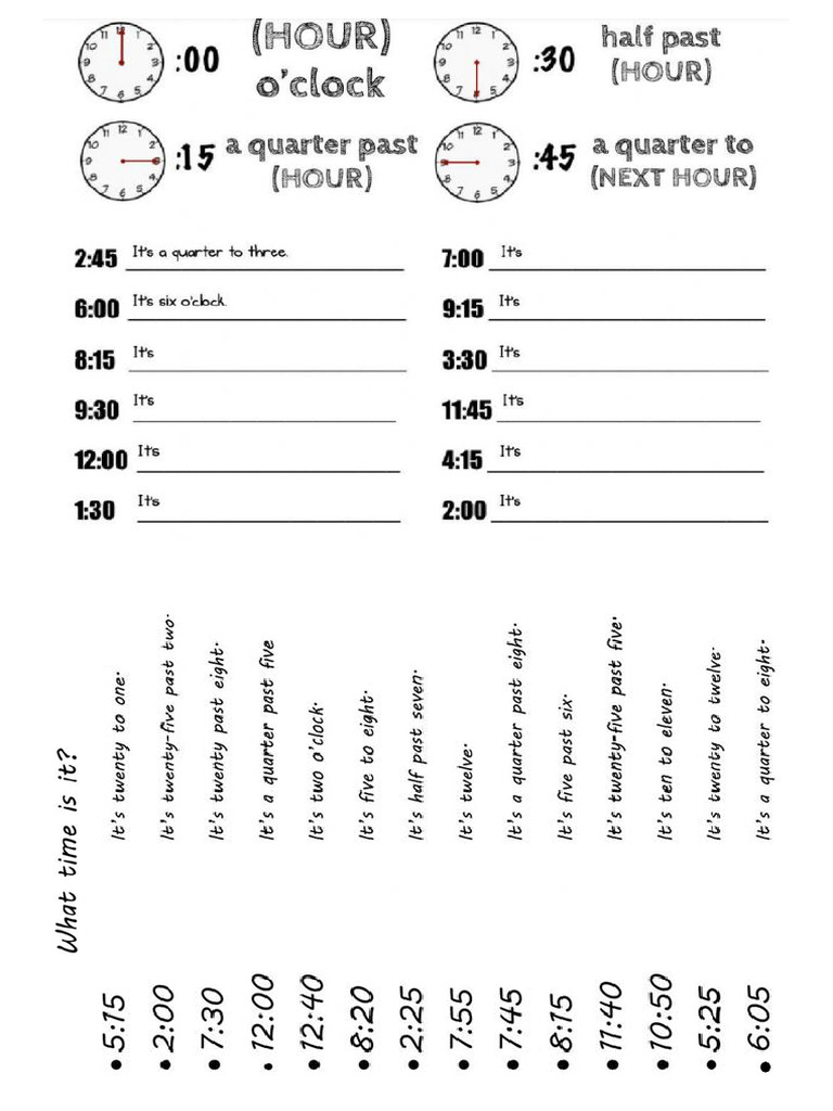 Time worksheet | PDF