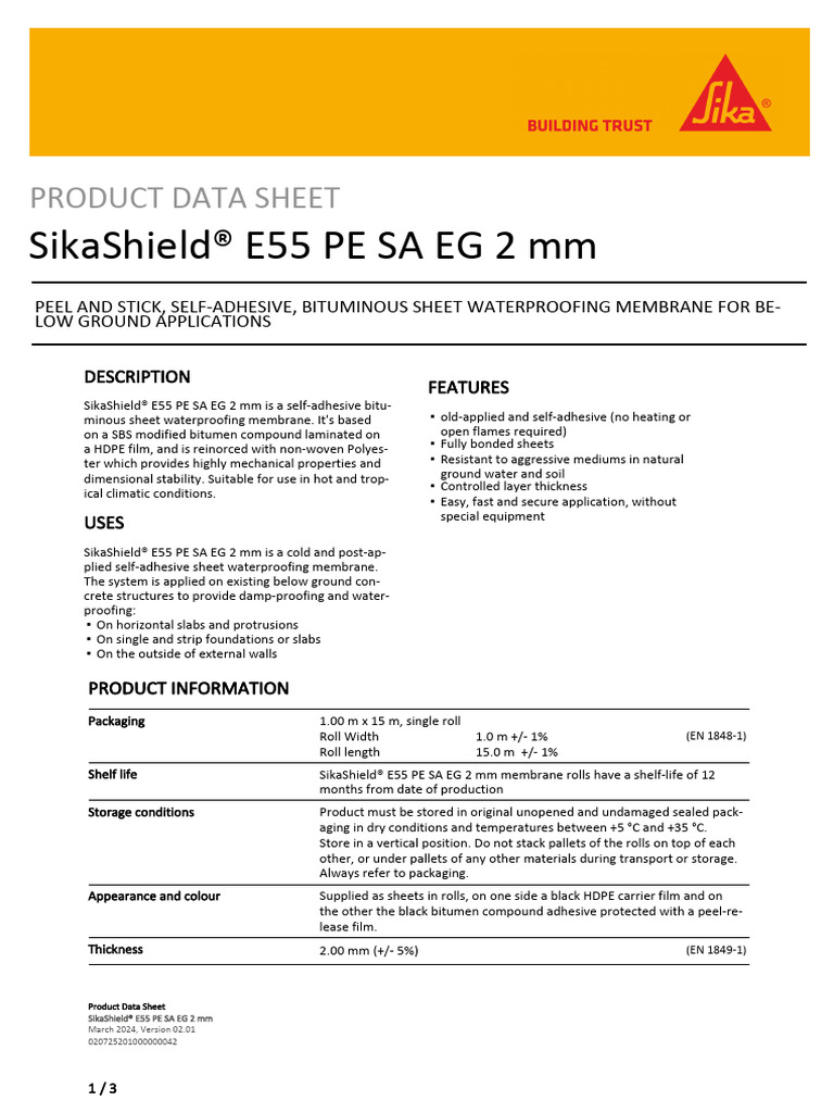 Sikashield E55pesaeg2mm | PDF