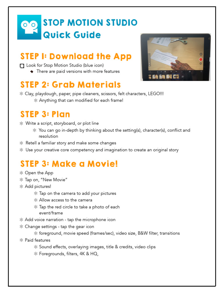 Stop Motion Instructions V2 | PDF