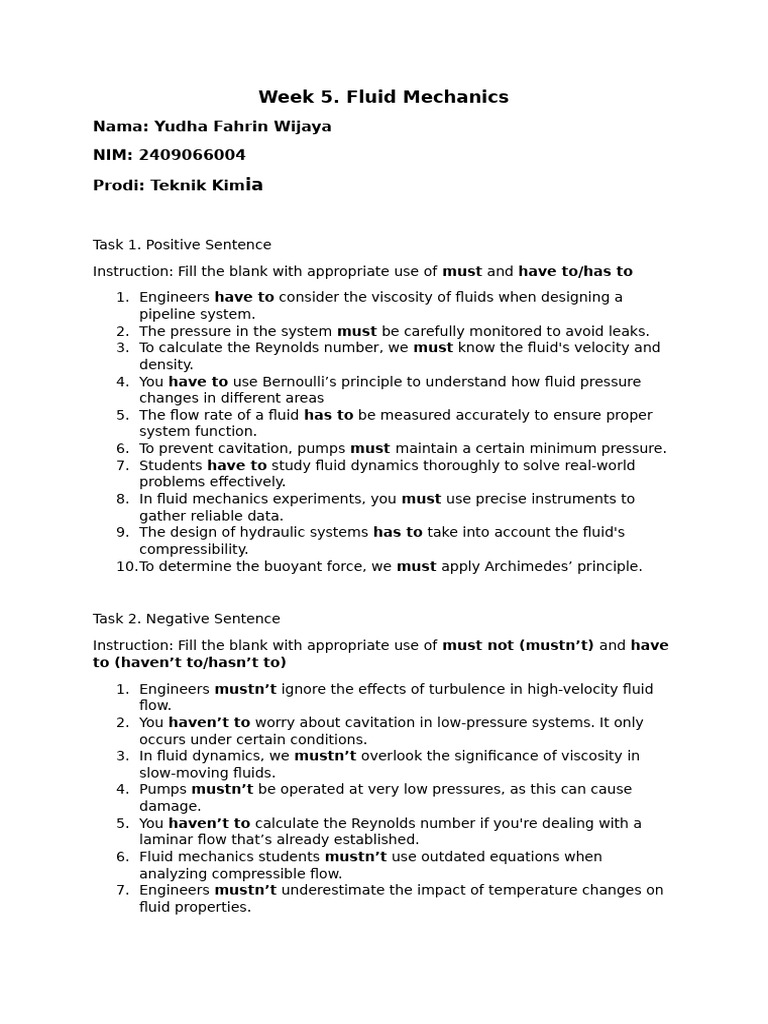 Week 5. Fluid Mechanics | PDF