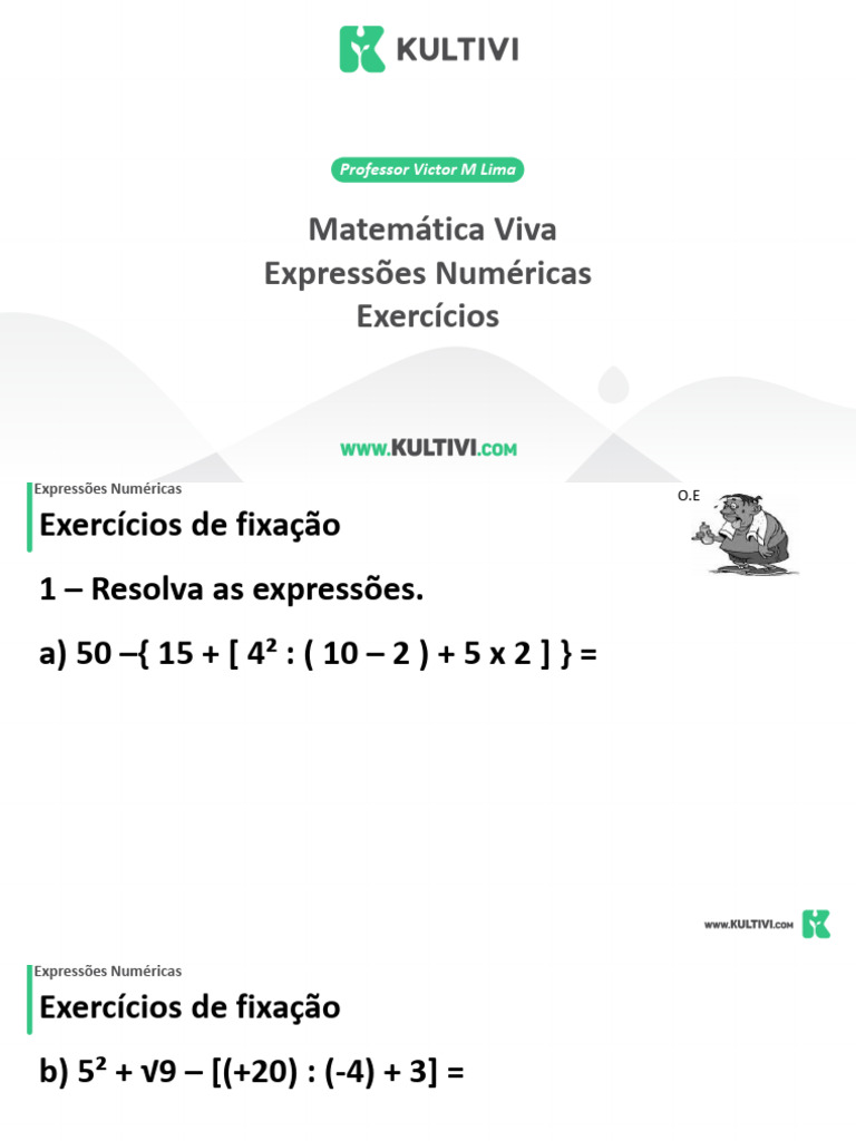 Expressões Numéricas-Exercícios | PDF