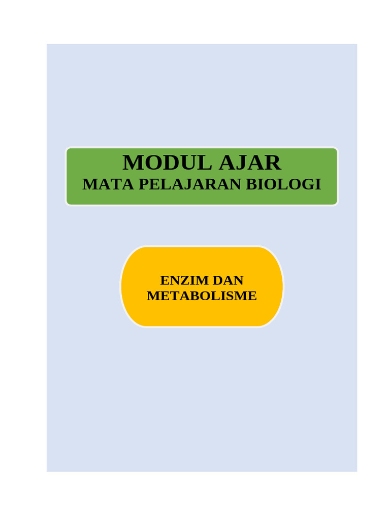 Modul Ajar Enzim Dan Metabolisme | PDF