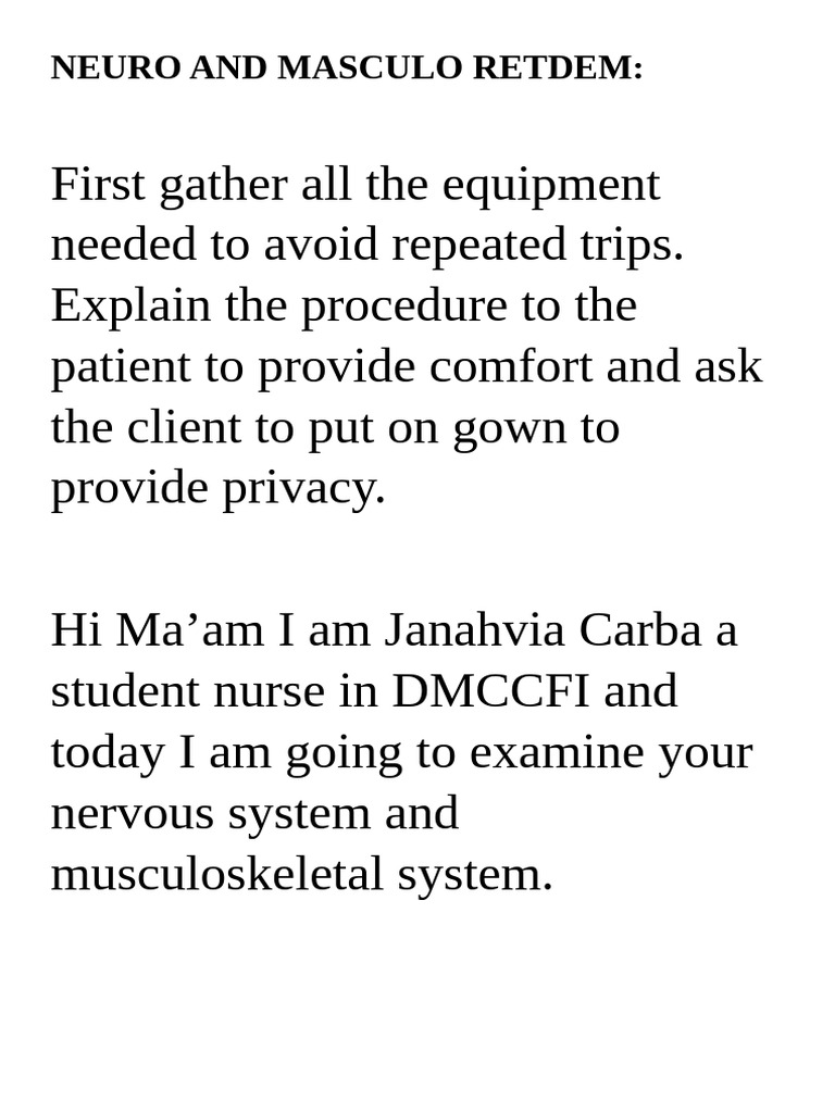 Neuro and Masculo Retdem | PDF