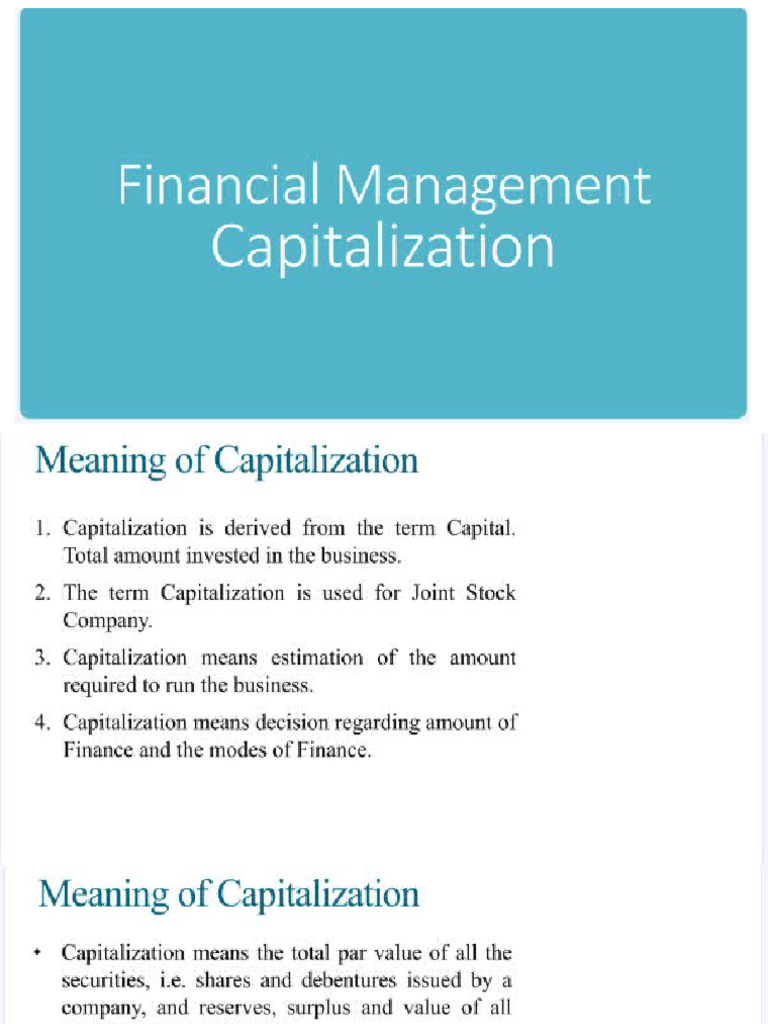 CAPITALIZATION | PDF