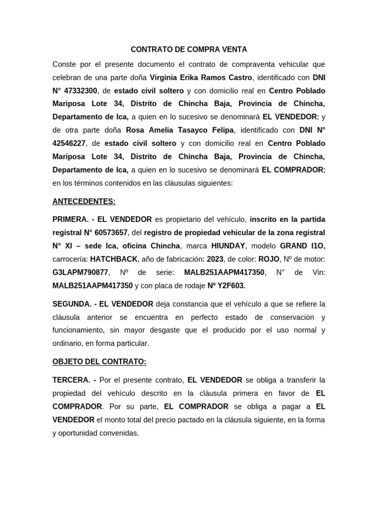 Contrato de Compra Venta Gil | PDF