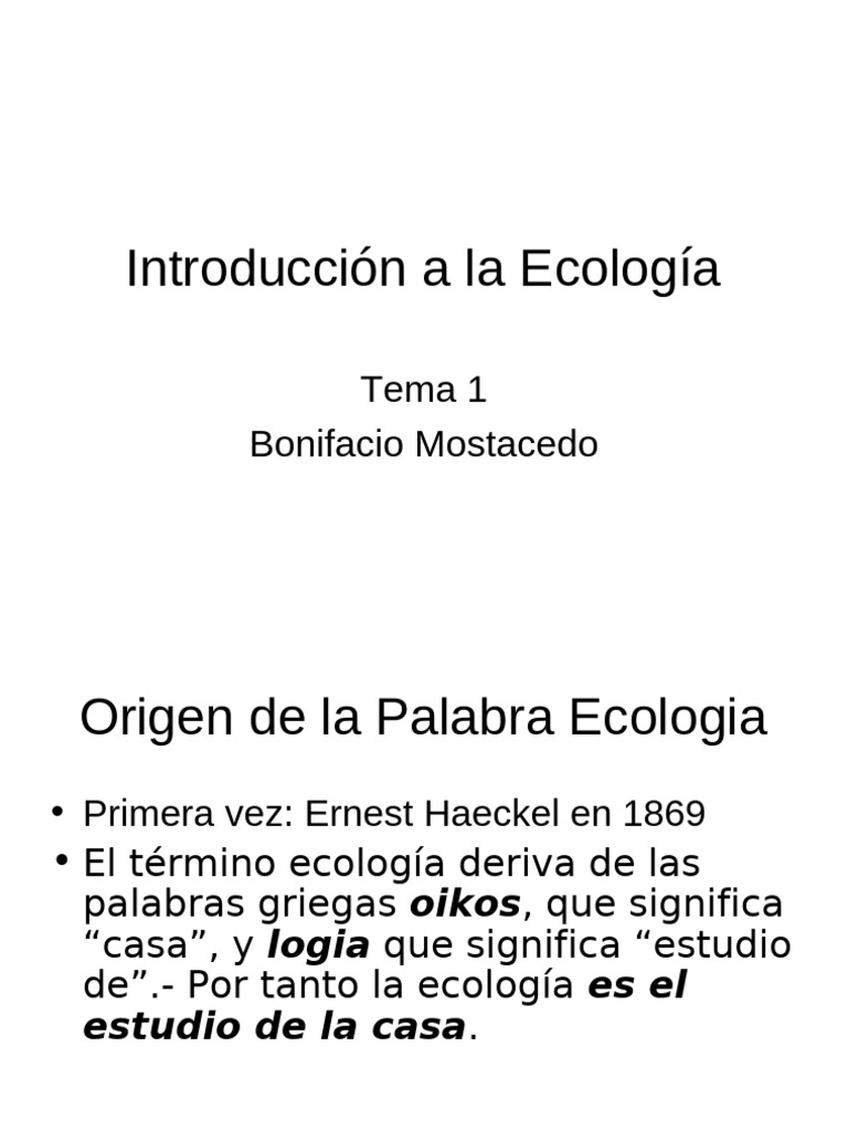 Introduccion a La Ecologia | PDF