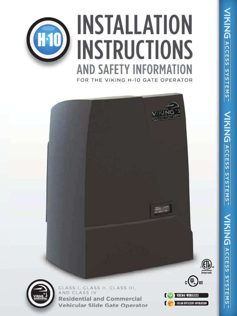 Viking H-10 Operations Manual Jun26 22-10746, 10747, 10748 | PDF