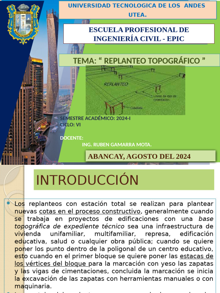 5.-Clase - Replanteo Topográfico. | PDF | Topografía | Agrimensura