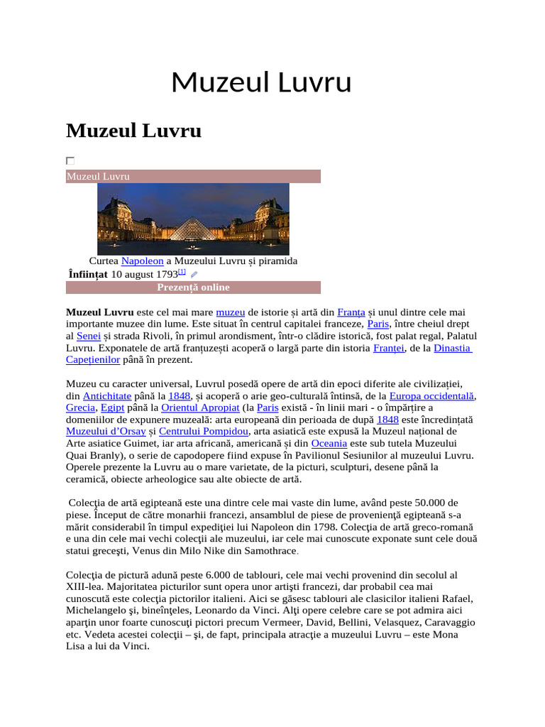 Muzeul Luvru | PDF