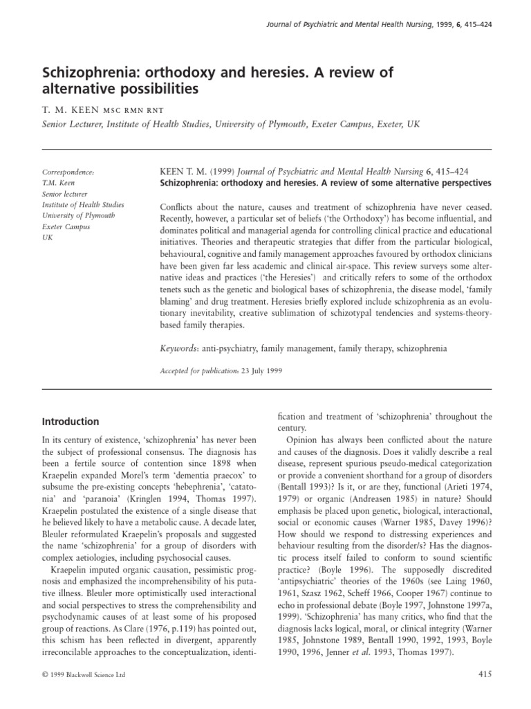 Schizophrenia heresy | PDF