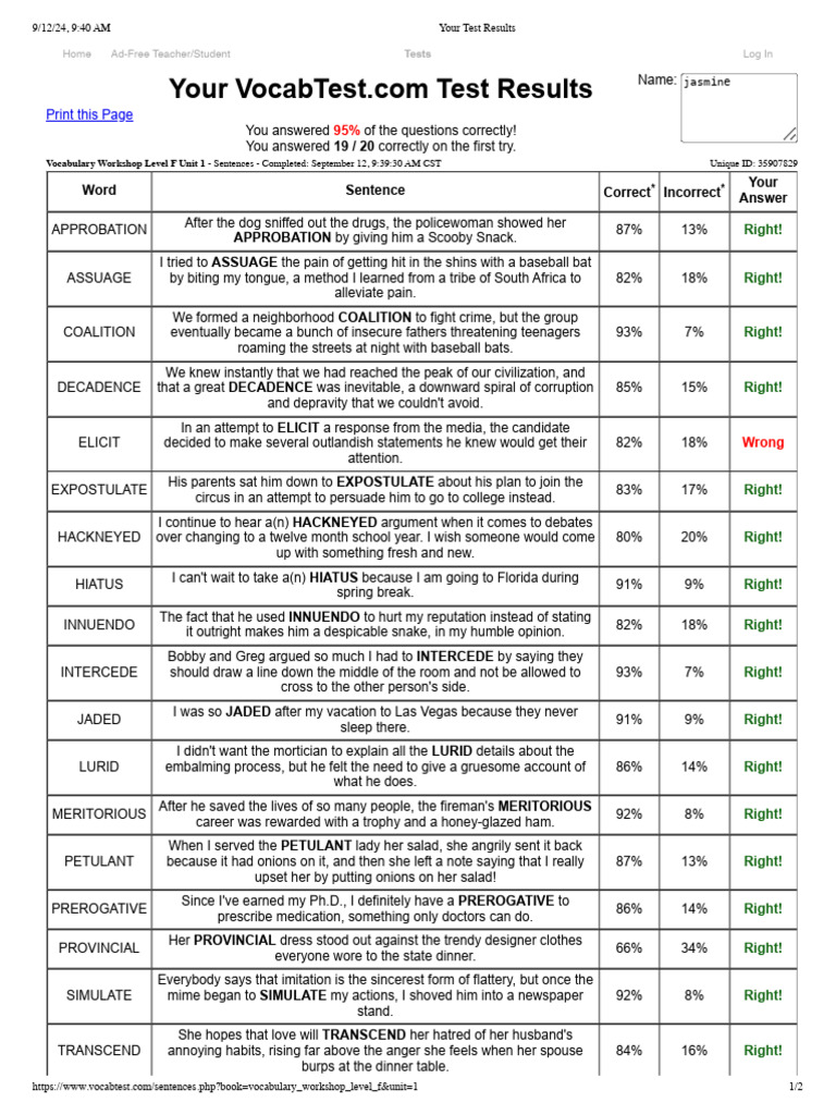 Your Test Results | PDF
