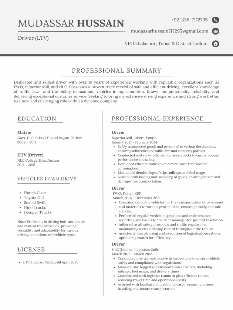 Gray and White Simple Clean Resume | PDF