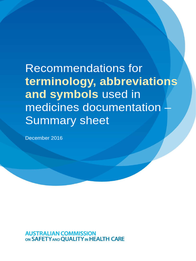 Recommendations For Terminology Abbreviations and Symbols Used in ...