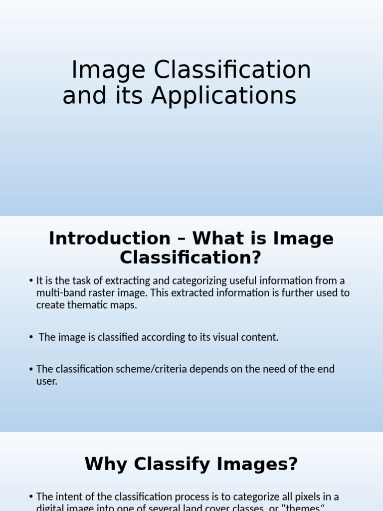 Image Classification and Its Uses | PDF | Statistical Classification ...