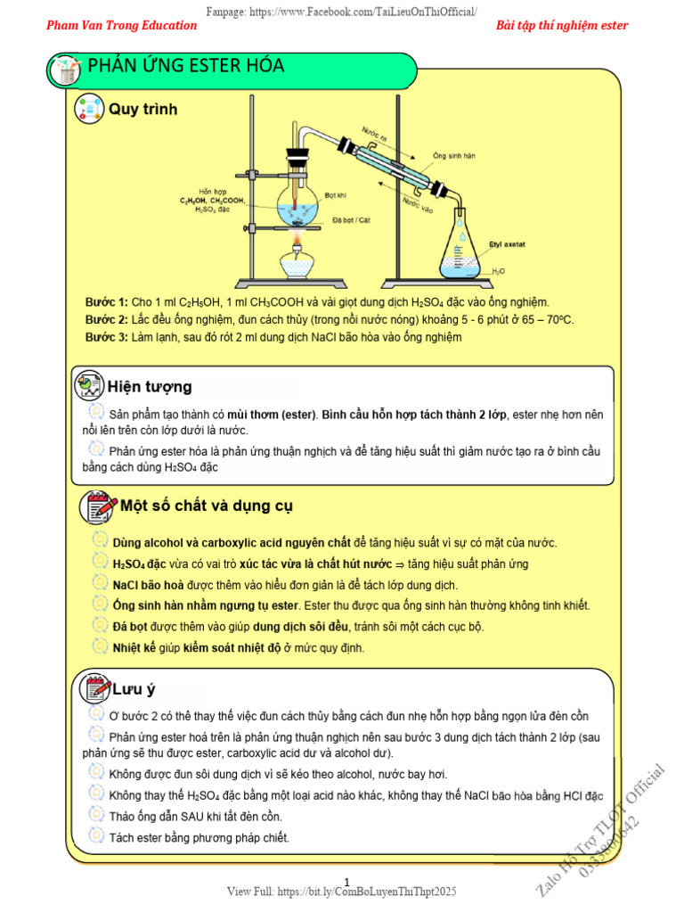 (Tờ 02) Thí Nghiệm Điều Chế-thủy Phân Ester-đề | PDF