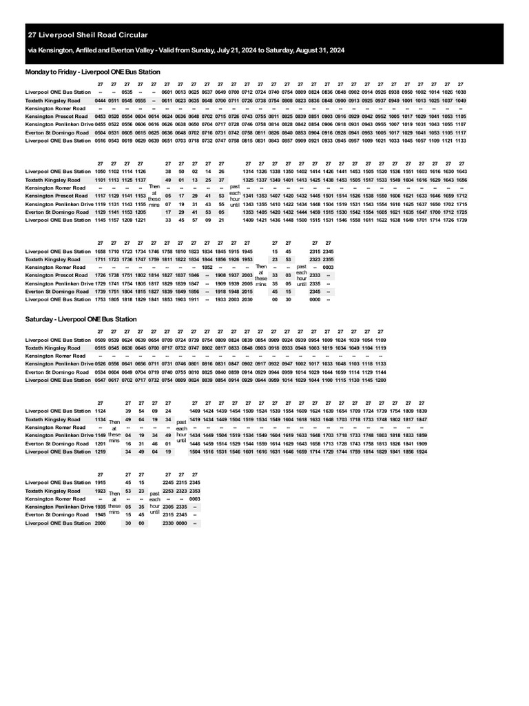 27 Liverpool Sheil Road Circular From 21 Jul 2024 | PDF