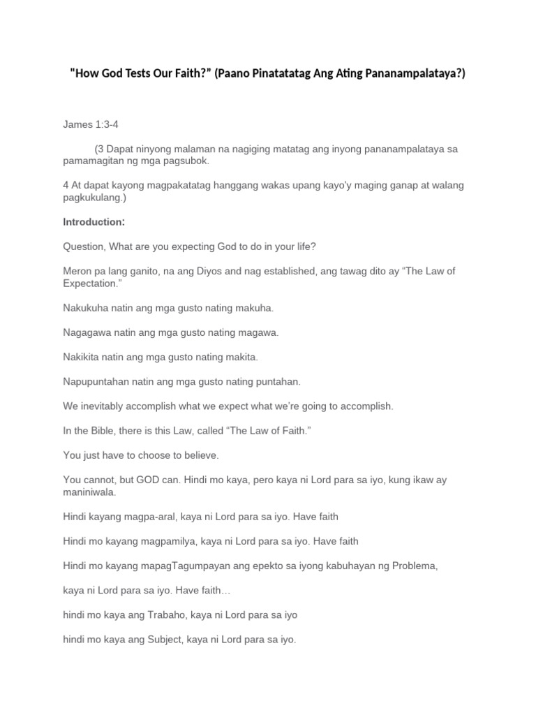 How God Tests Our Faith | PDF