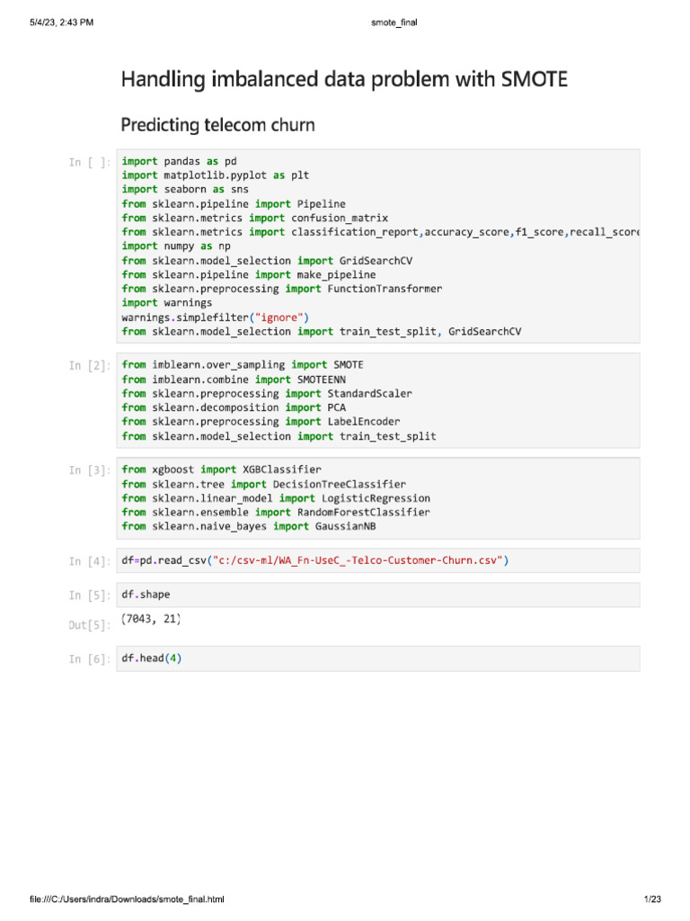 SMOTE example full | PDF