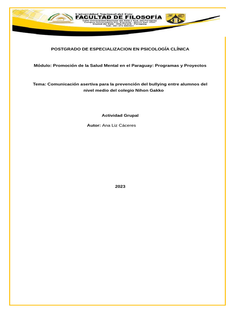 PROYECTO Prevenir El Bullying | PDF | Violencia | Psicología Social