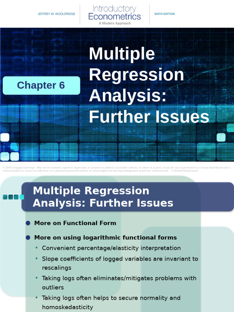 CH - 06 - Multiple Regression Analysis Further Issues | PDF