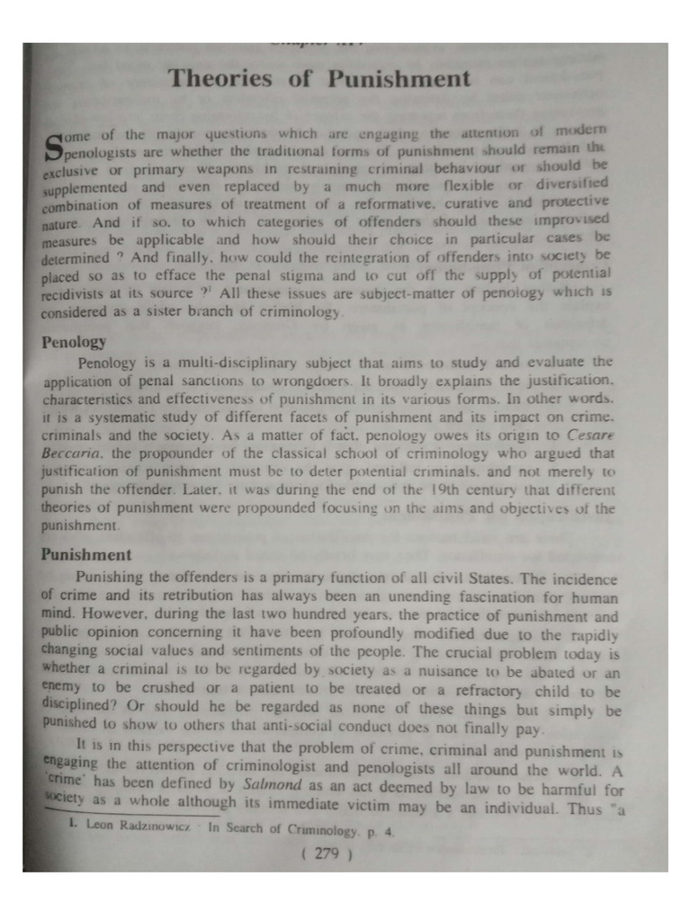 Theories of Punishment English in detail | PDF